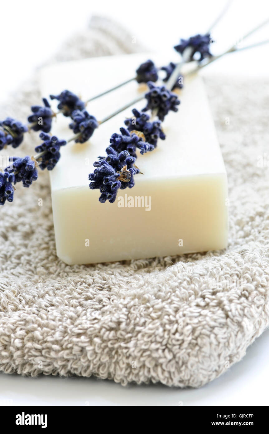 hygiene lavender soap Stock Photo - Alamy