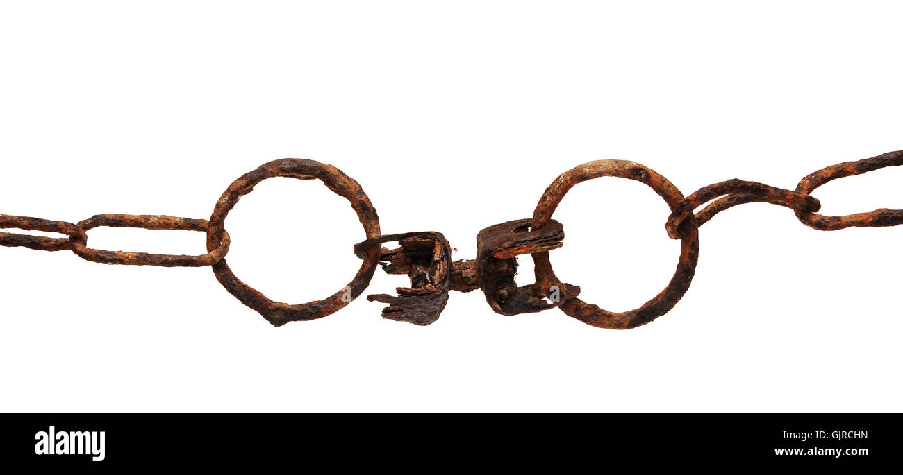 very old rusty chain isolated on a white background Stock Photo - Alamy