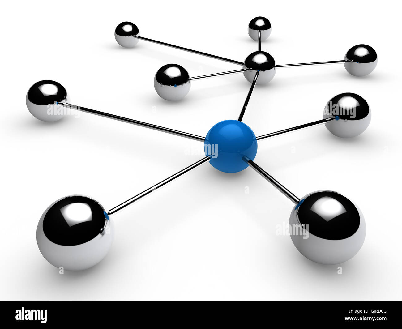 3d chrome blue network Stock Photo - Alamy