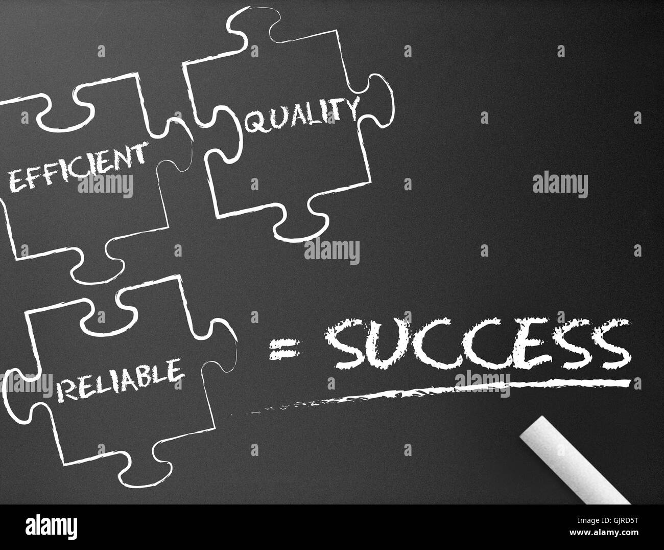 Chalkboard - Success Puzzle Stock Photo - Alamy