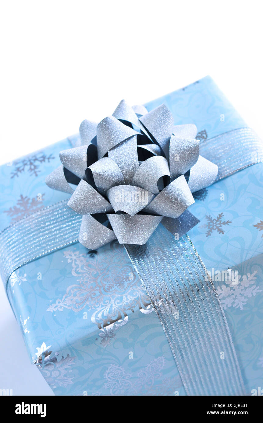 present silver gift Stock Photo - Alamy