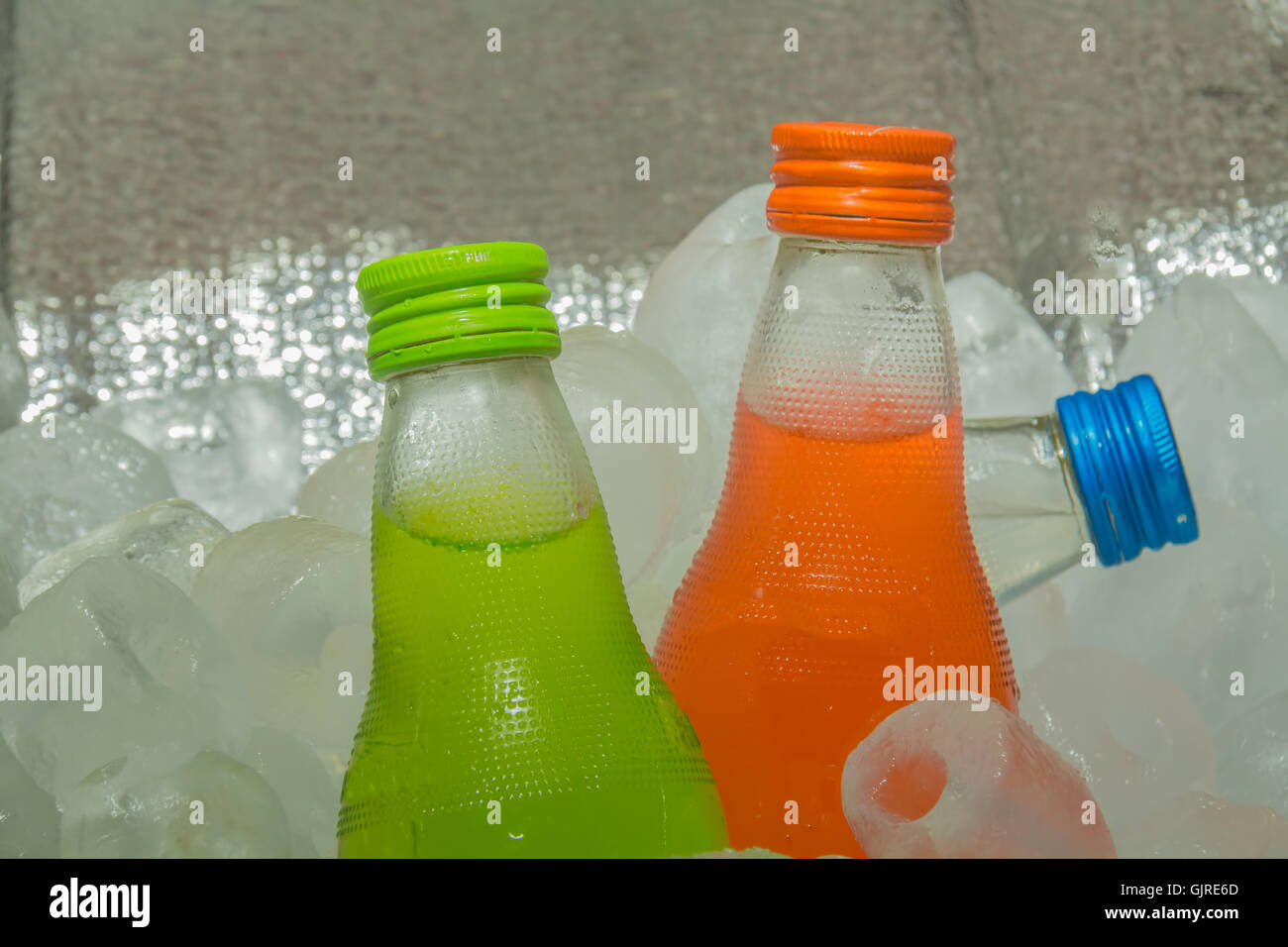 Drink bottled red, green, white, healthy Stock Photo - Alamy