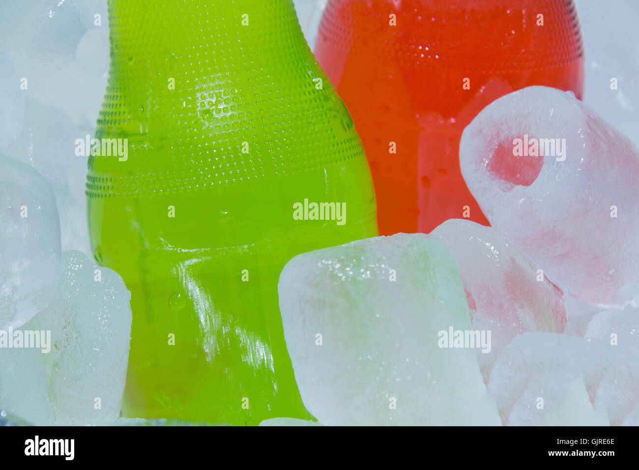 Drink bottled red, green, white, healthy Stock Photo - Alamy