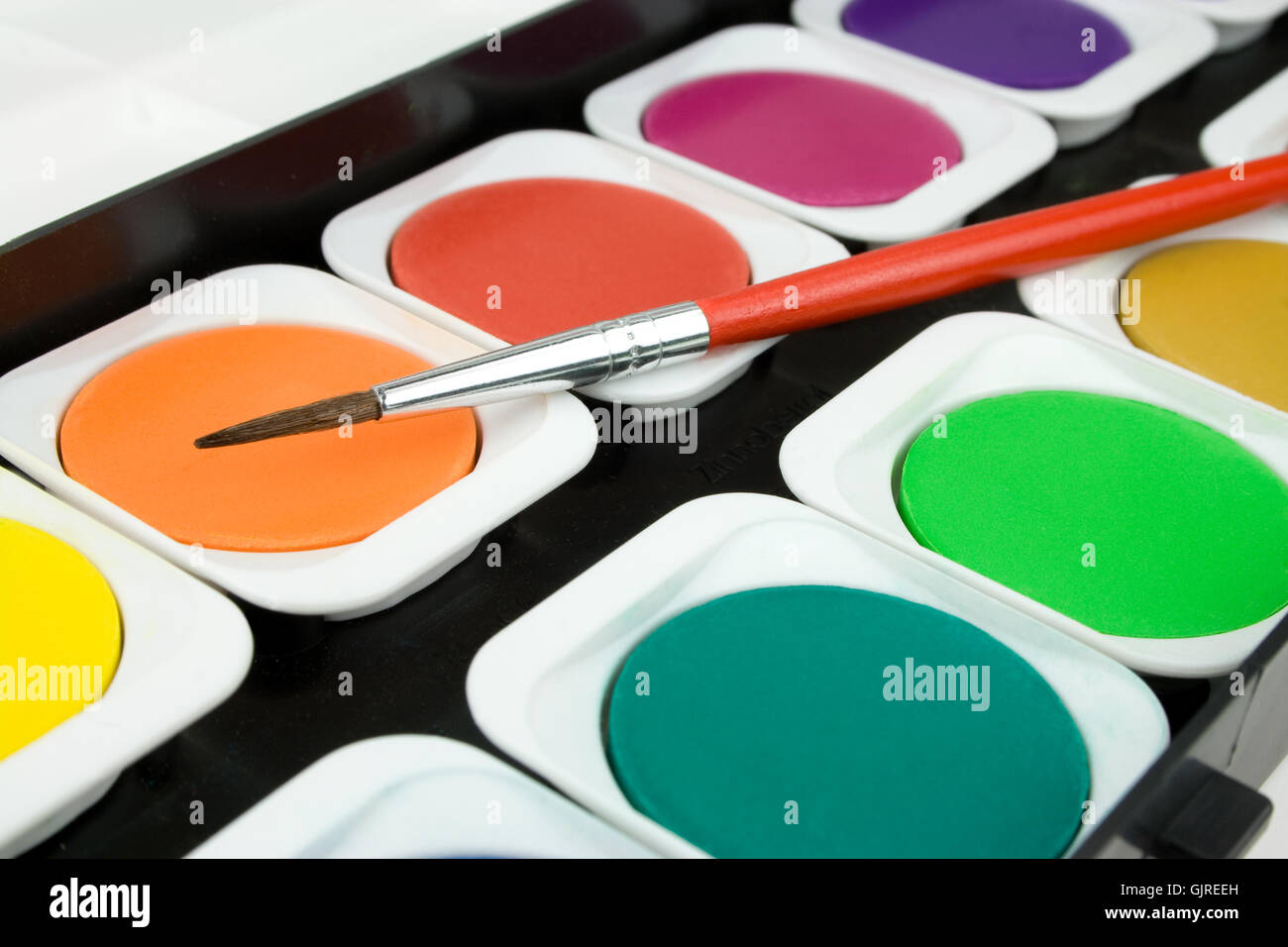 colour box of colours watercolor Stock Photo - Alamy