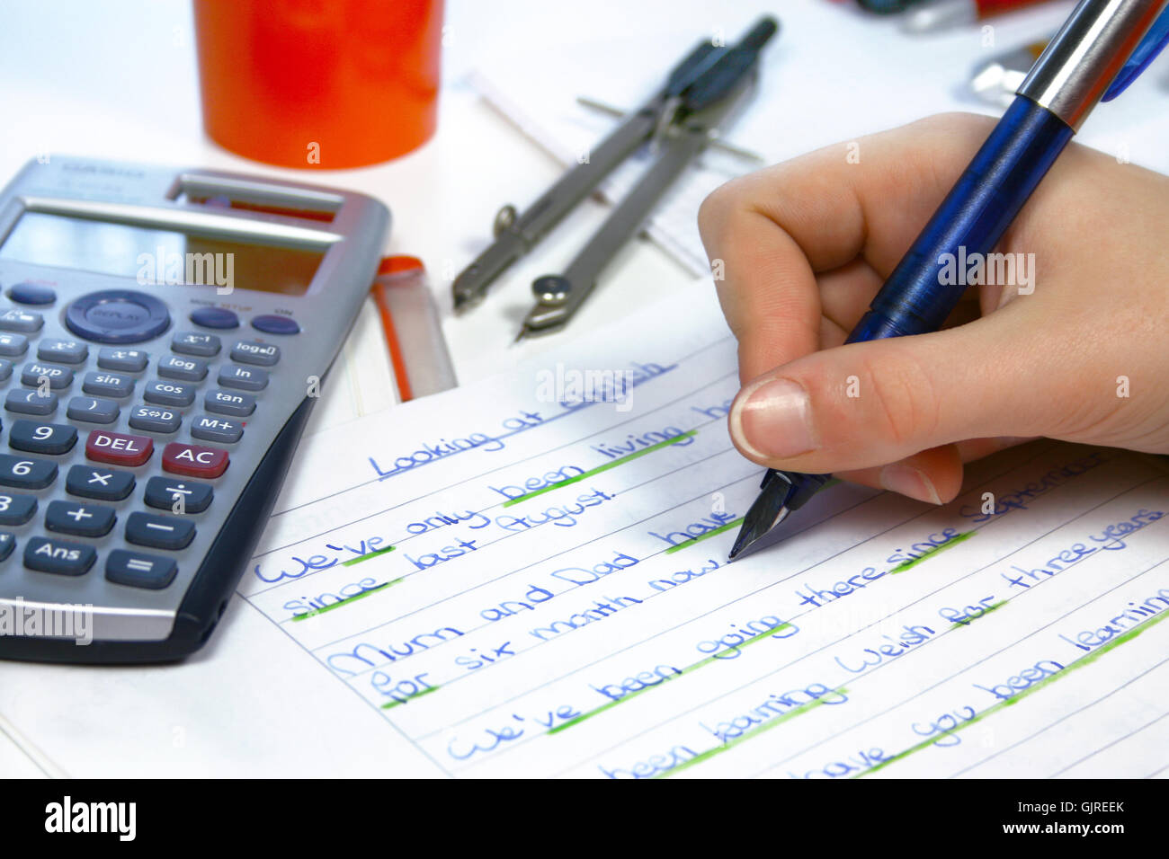homework english 1 Stock Photo - Alamy
