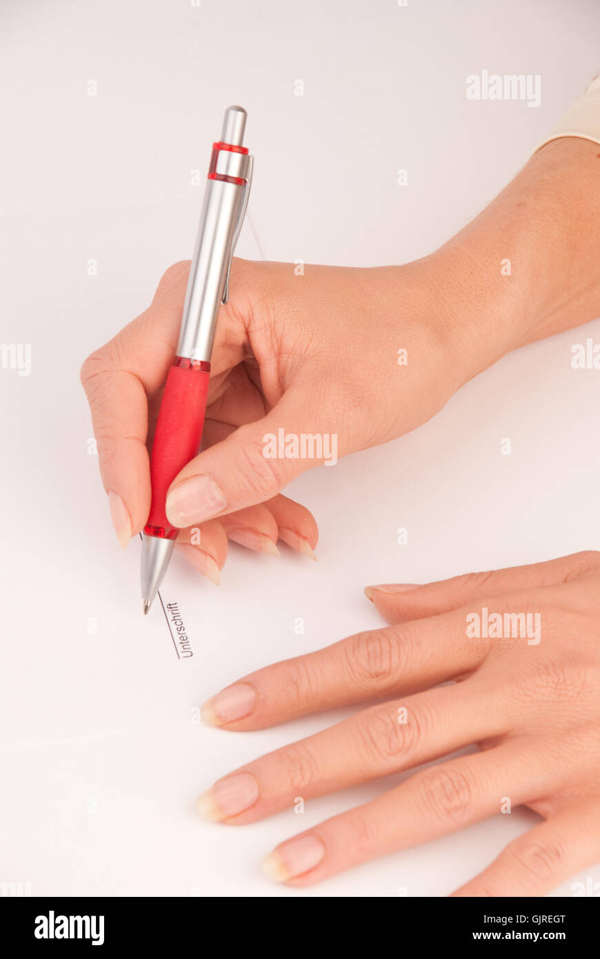 Signature hand hi-res stock photography and images - Alamy