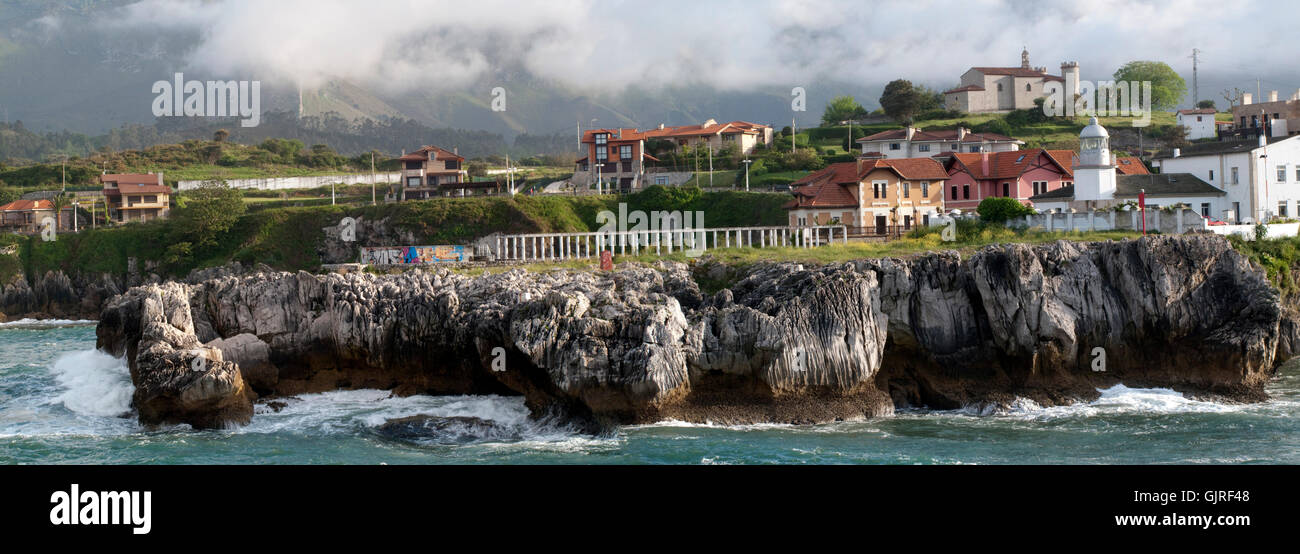 panoramic photo of llanes,northern spain Stock Photo - Alamy