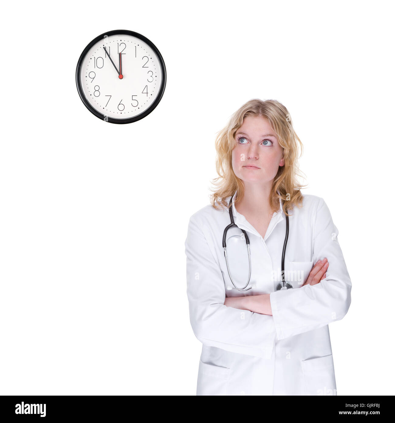 Female physician looking at clock hi-res stock photography and images ...