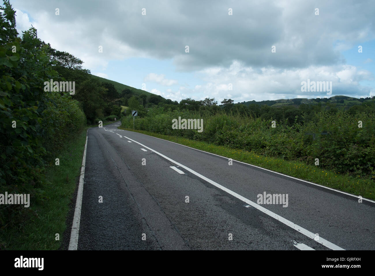 Empty road wales Stock Photo - Alamy