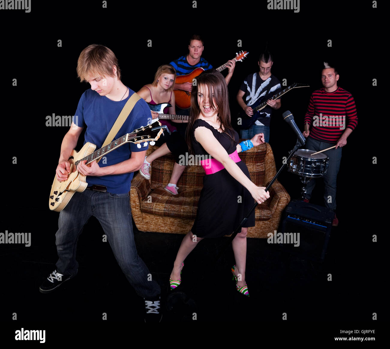 Teen rock band practice hi-res stock photography and images - Alamy