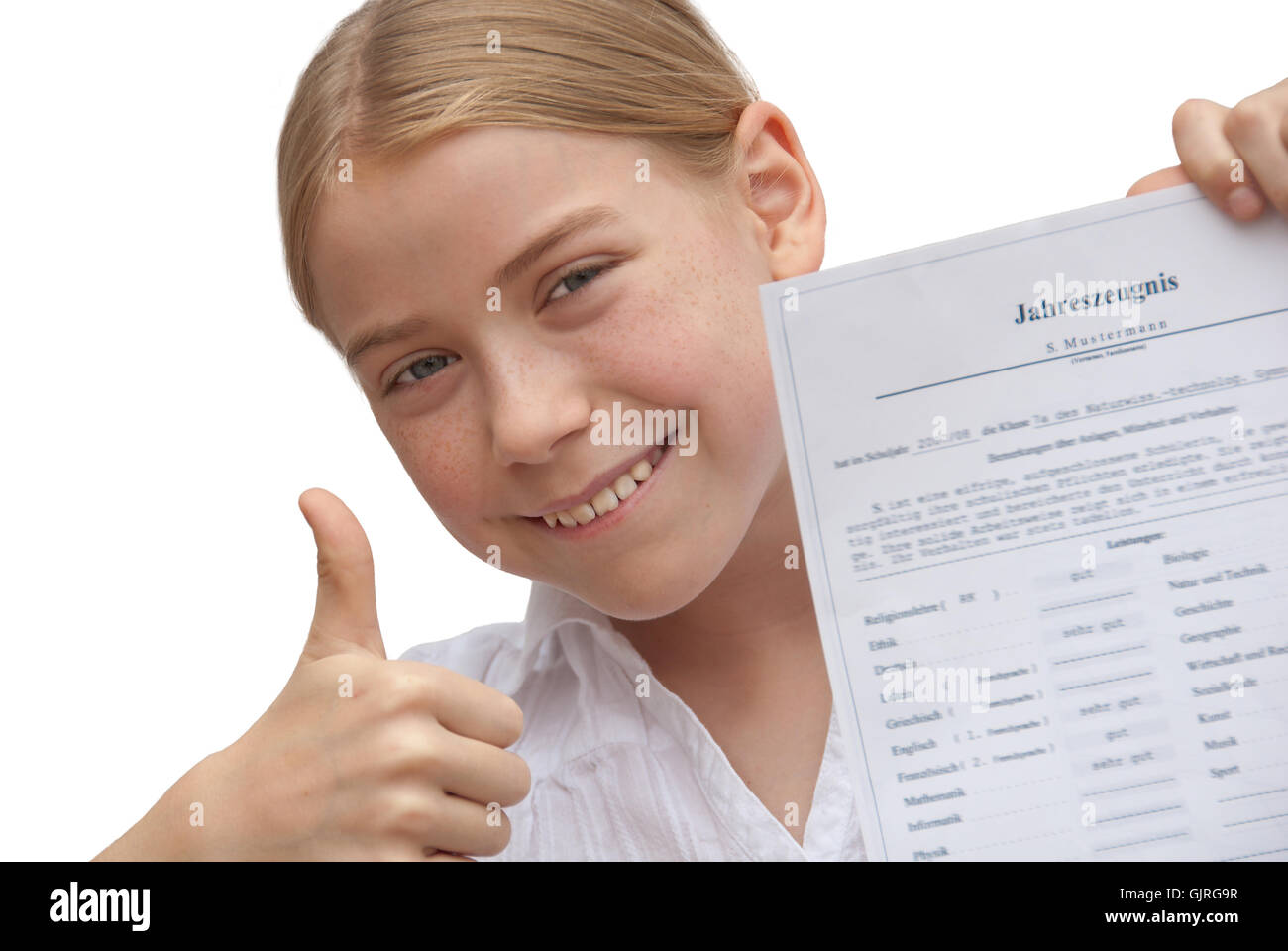 contentedness notes school report Stock Photo - Alamy