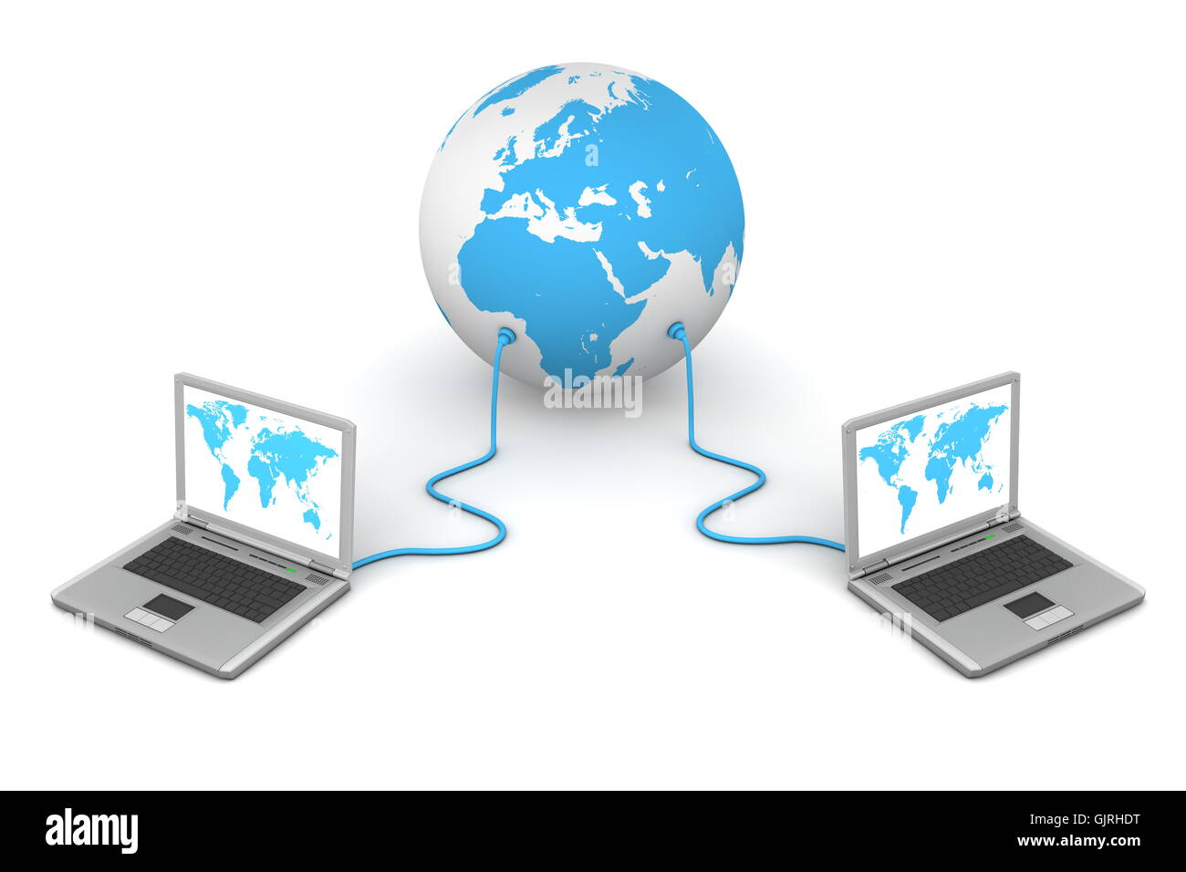 Business teamwork laptop blue Cut Out Stock Images & Pictures - Alamy