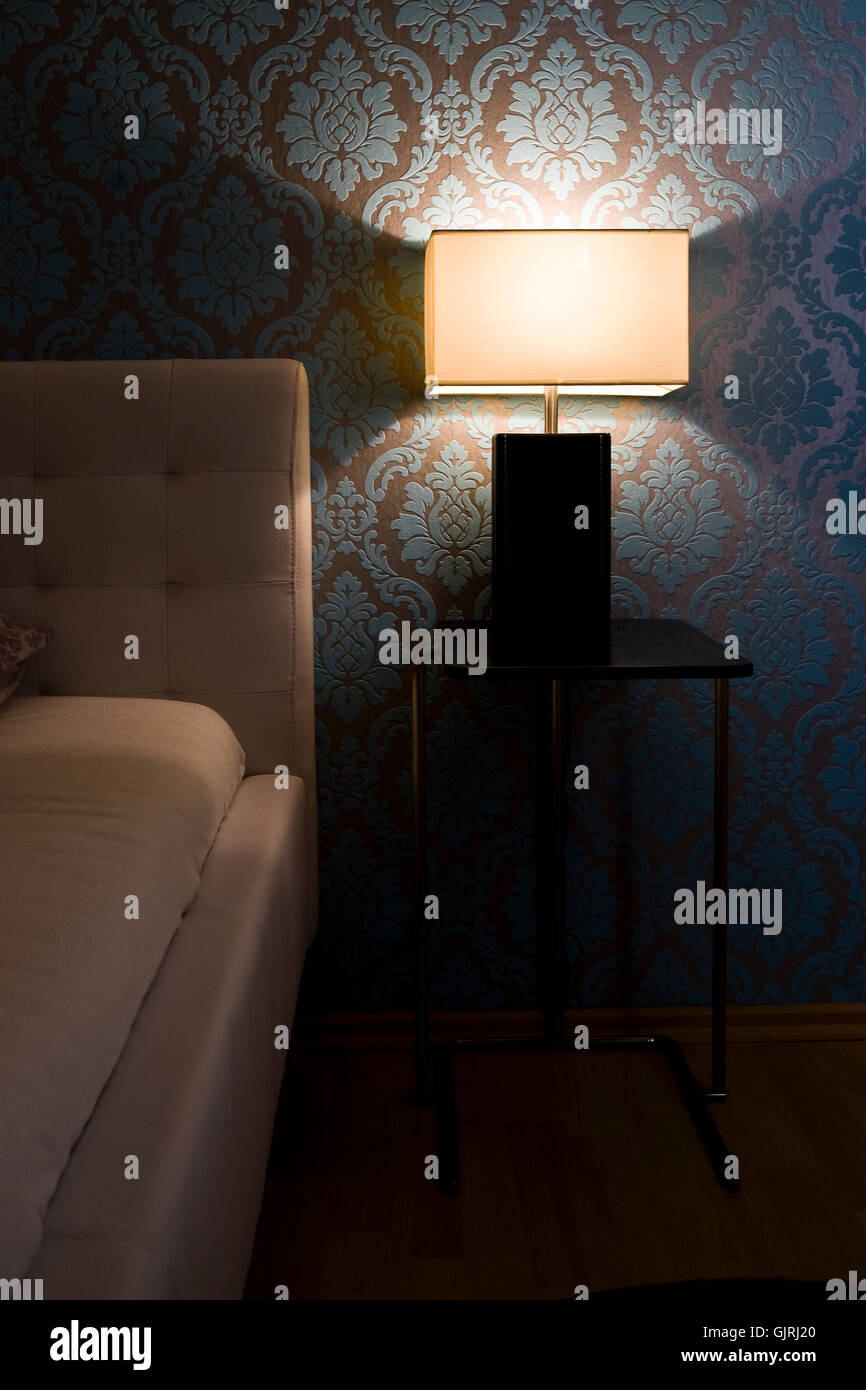 elegant bedroom at night Stock Photo - Alamy