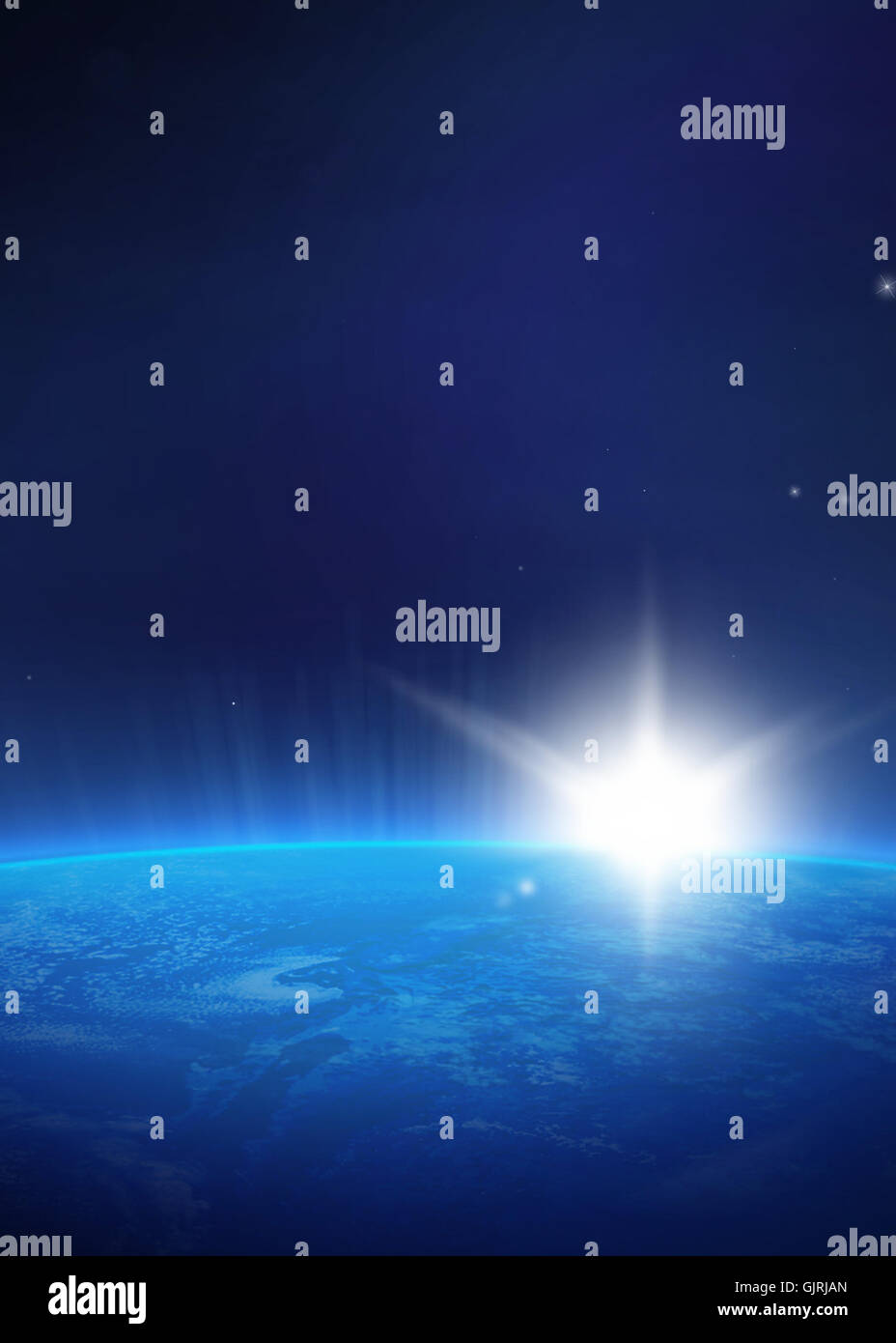 space sunrise illustration Stock Photo - Alamy