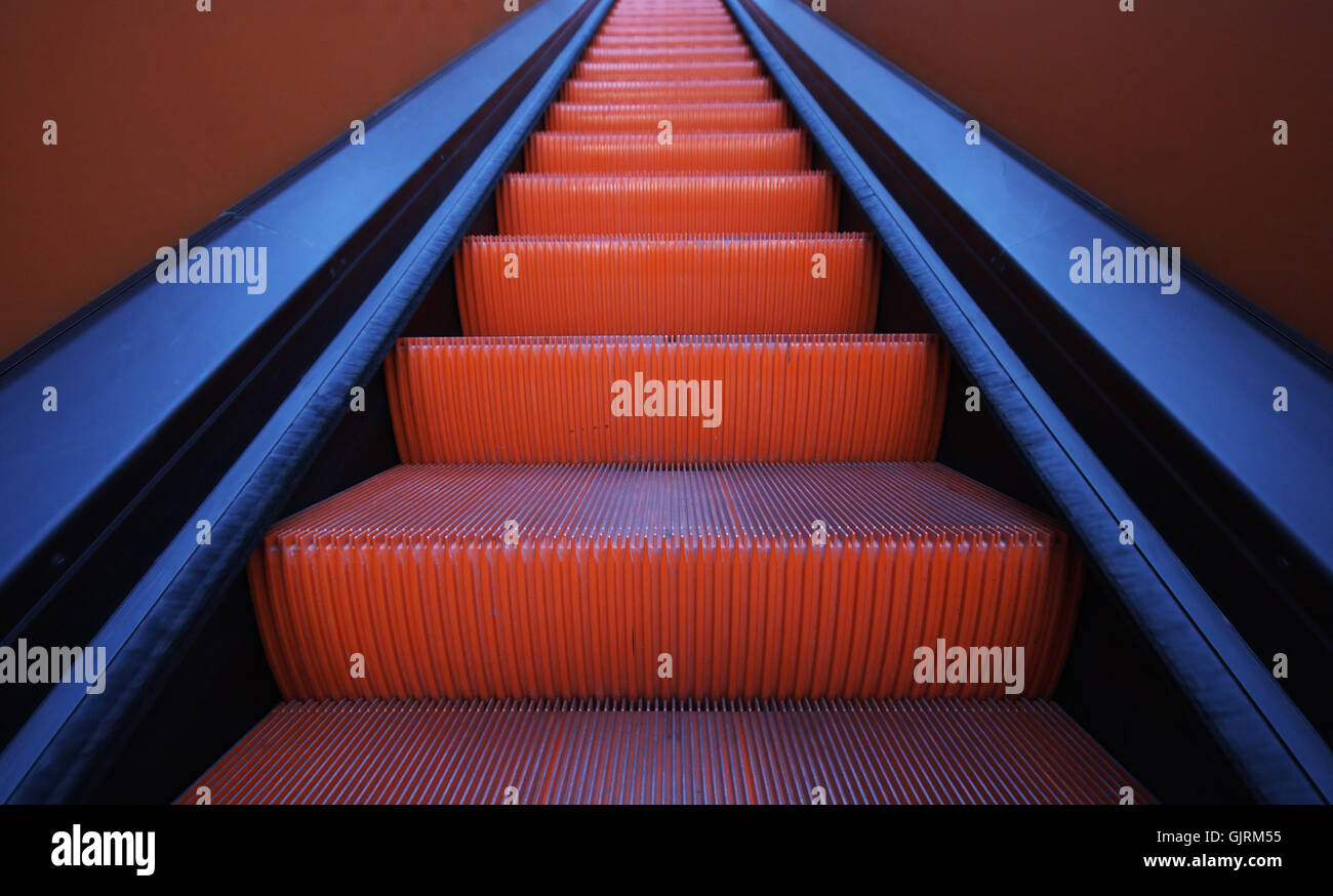 escalator blue motion Stock Photo - Alamy