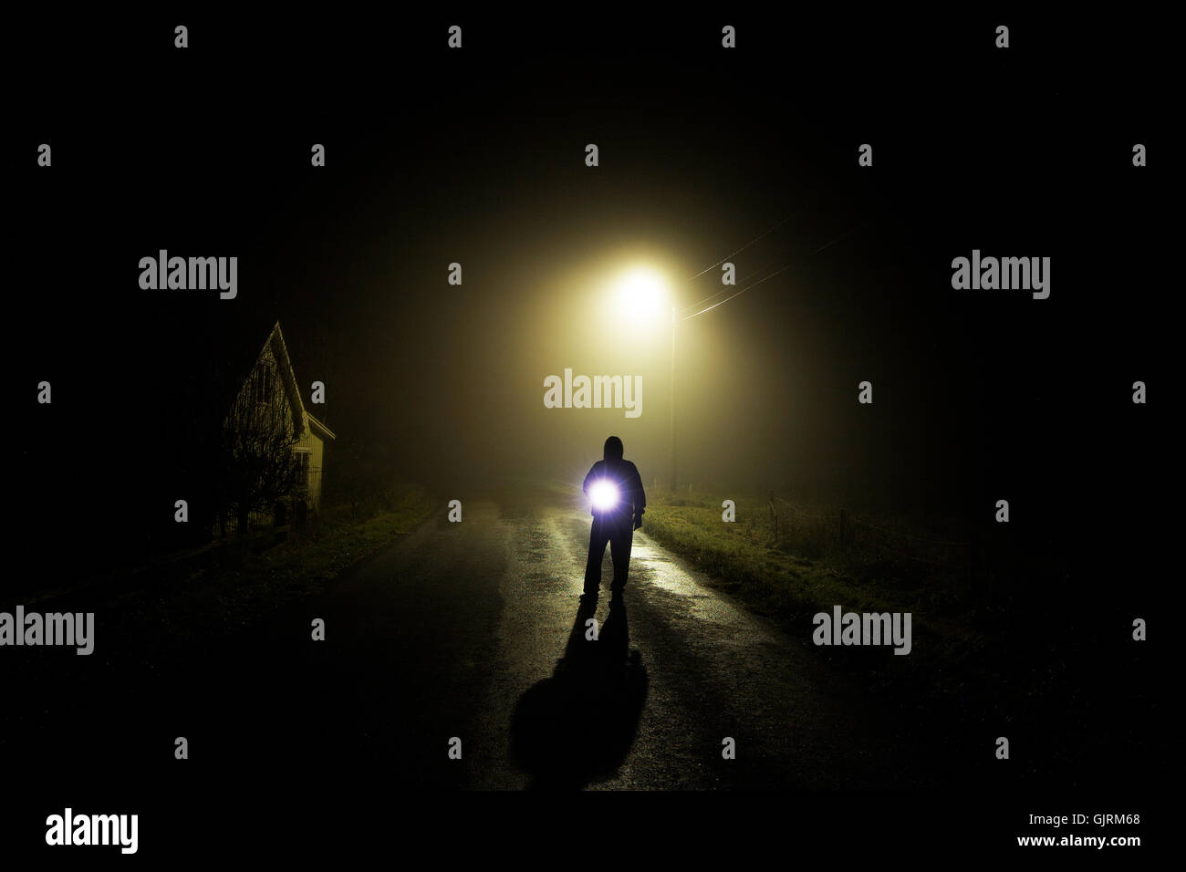 Lamp in the mist hi-res stock photography and images - Alamy