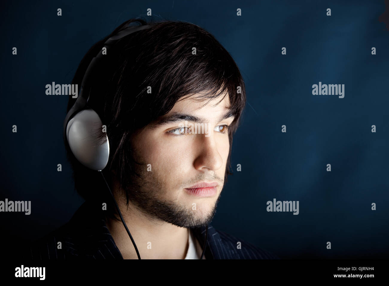 listen music portrait Stock Photo - Alamy
