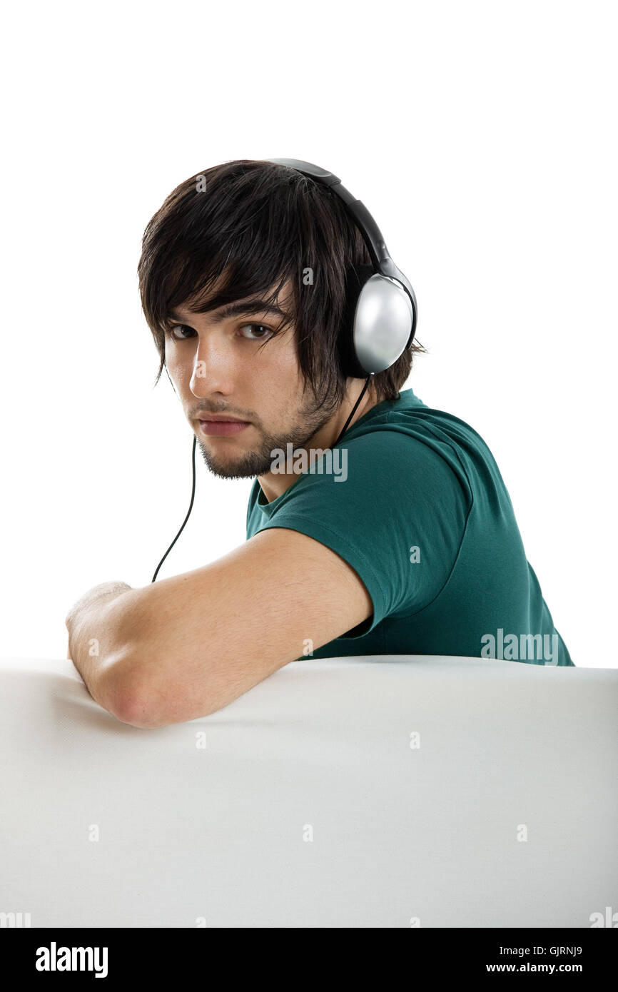 listen music portrait Stock Photo - Alamy