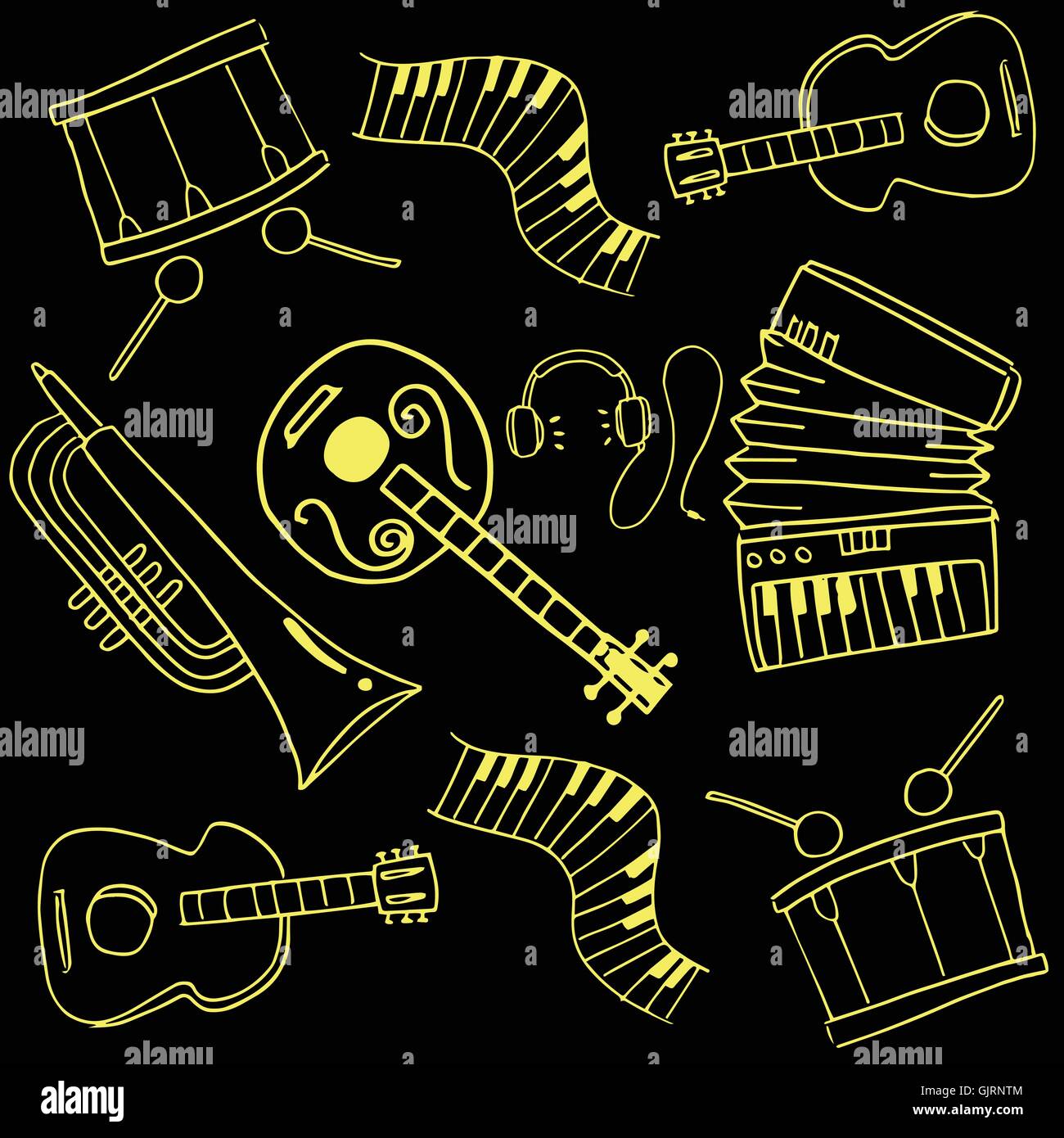 Doodle of music set image hand draw Stock Vector Image & Art - Alamy