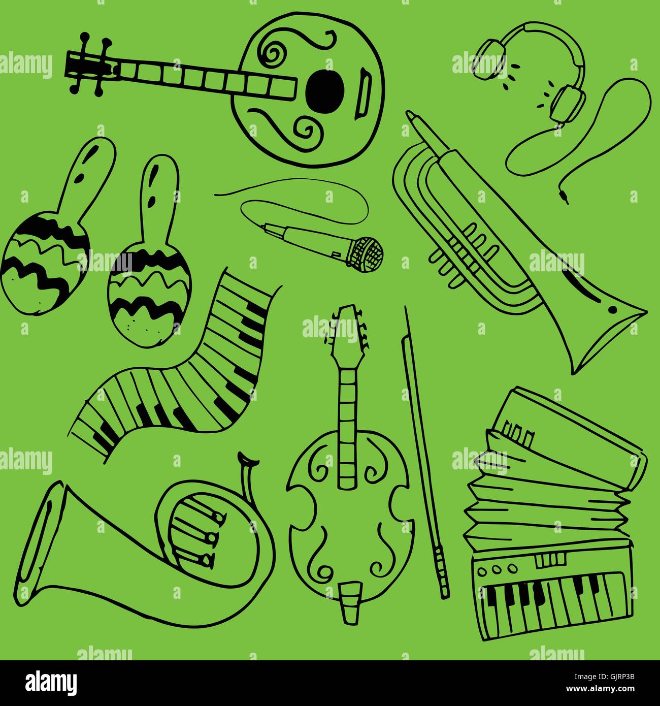 Music object in doodle Stock Vector Image & Art - Alamy