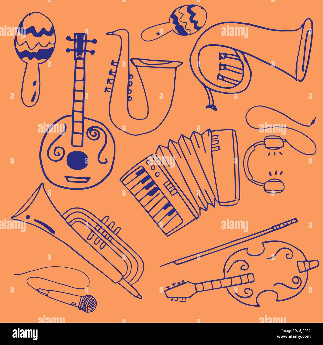 Doodle of music stock collection vector Stock Vector Image & Art - Alamy