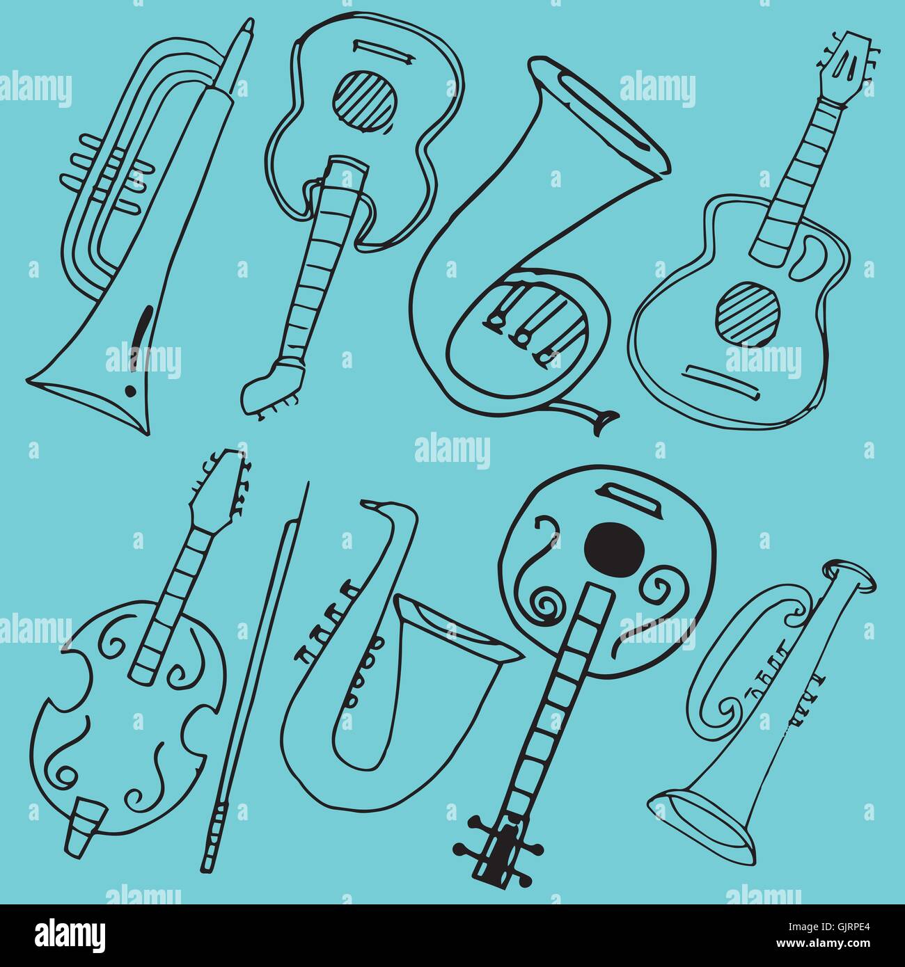 Tool music in doodles vector art Stock Vector Image & Art - Alamy