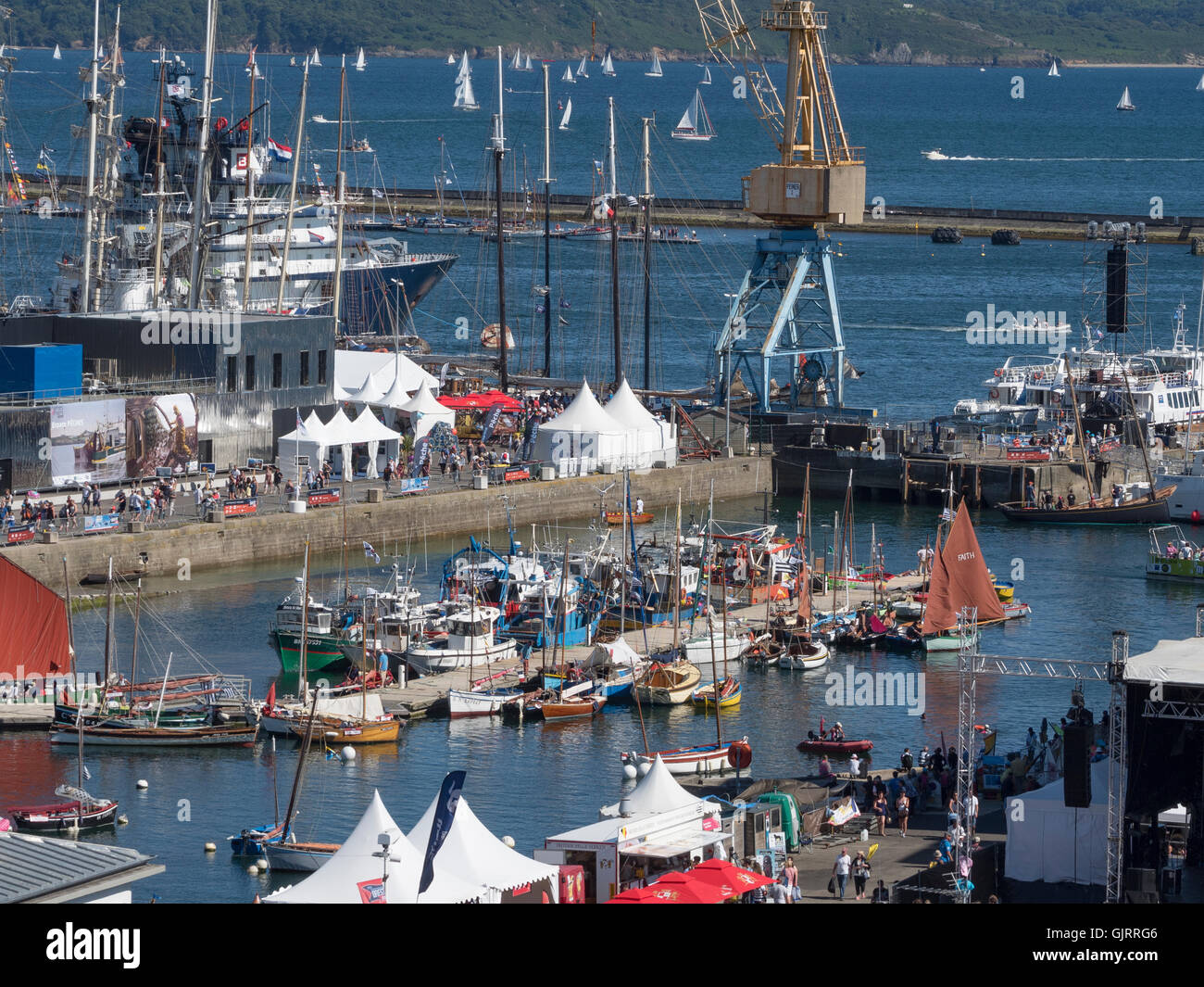 Brest: the fishingl port seen since the cours Dajot during the Brest’s ...