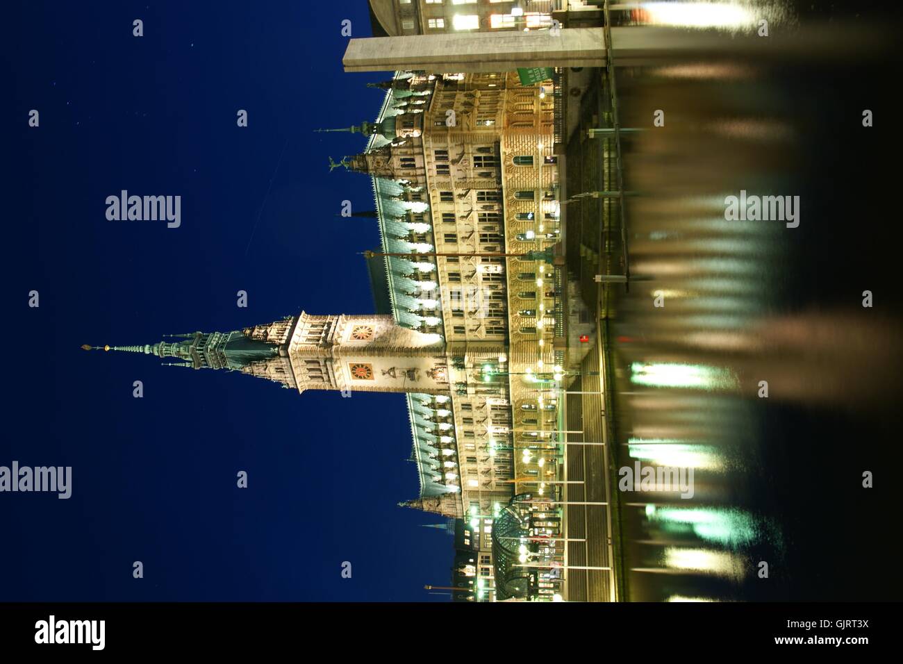night nighttime channel Stock Photo - Alamy