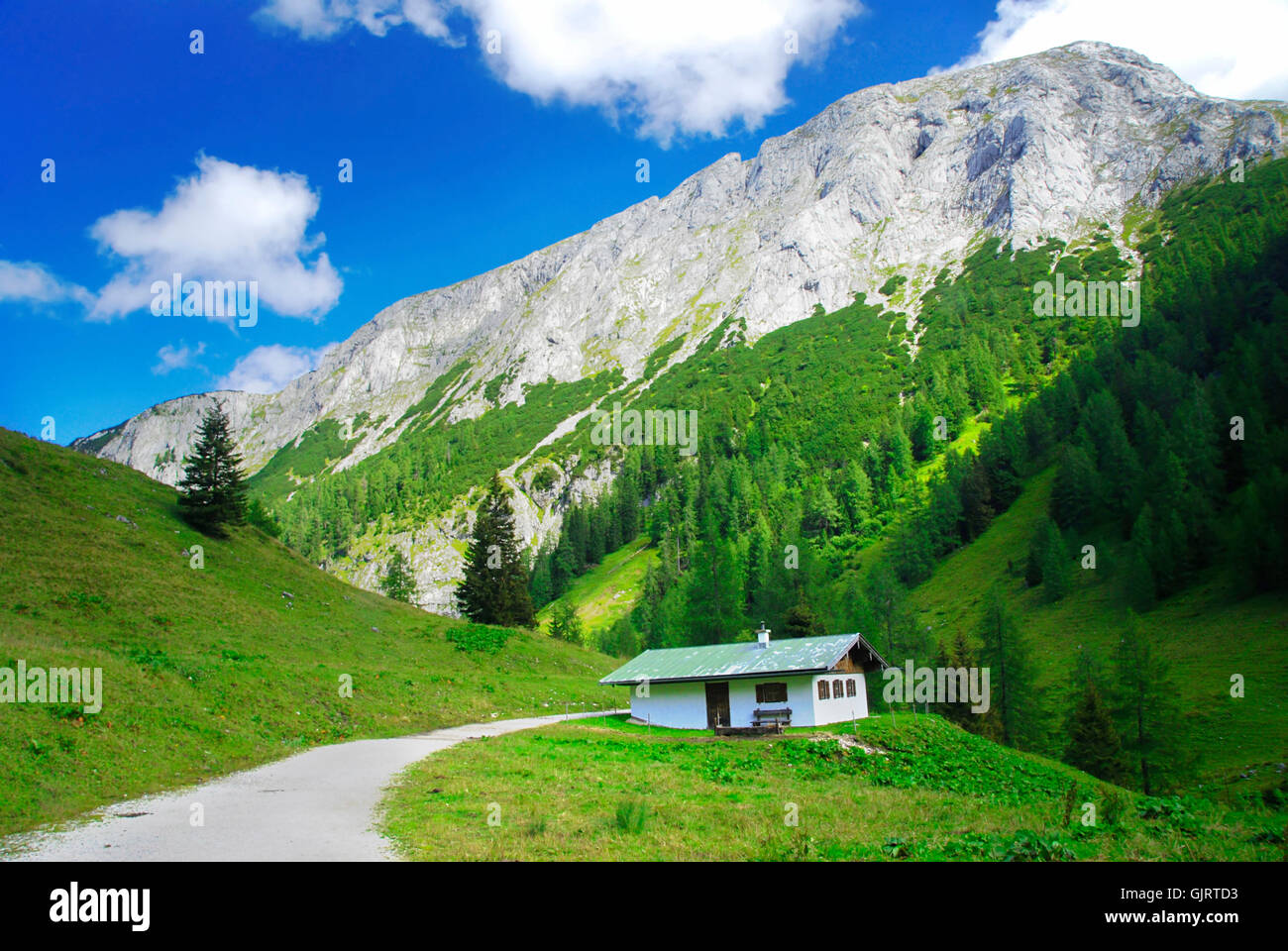 house building mountains Stock Photo - Alamy