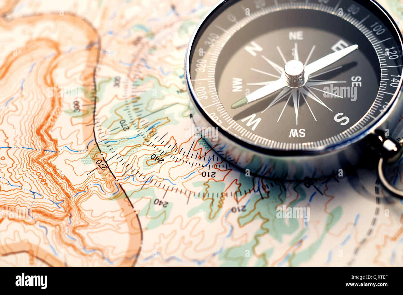 compass on map Stock Photo - Alamy