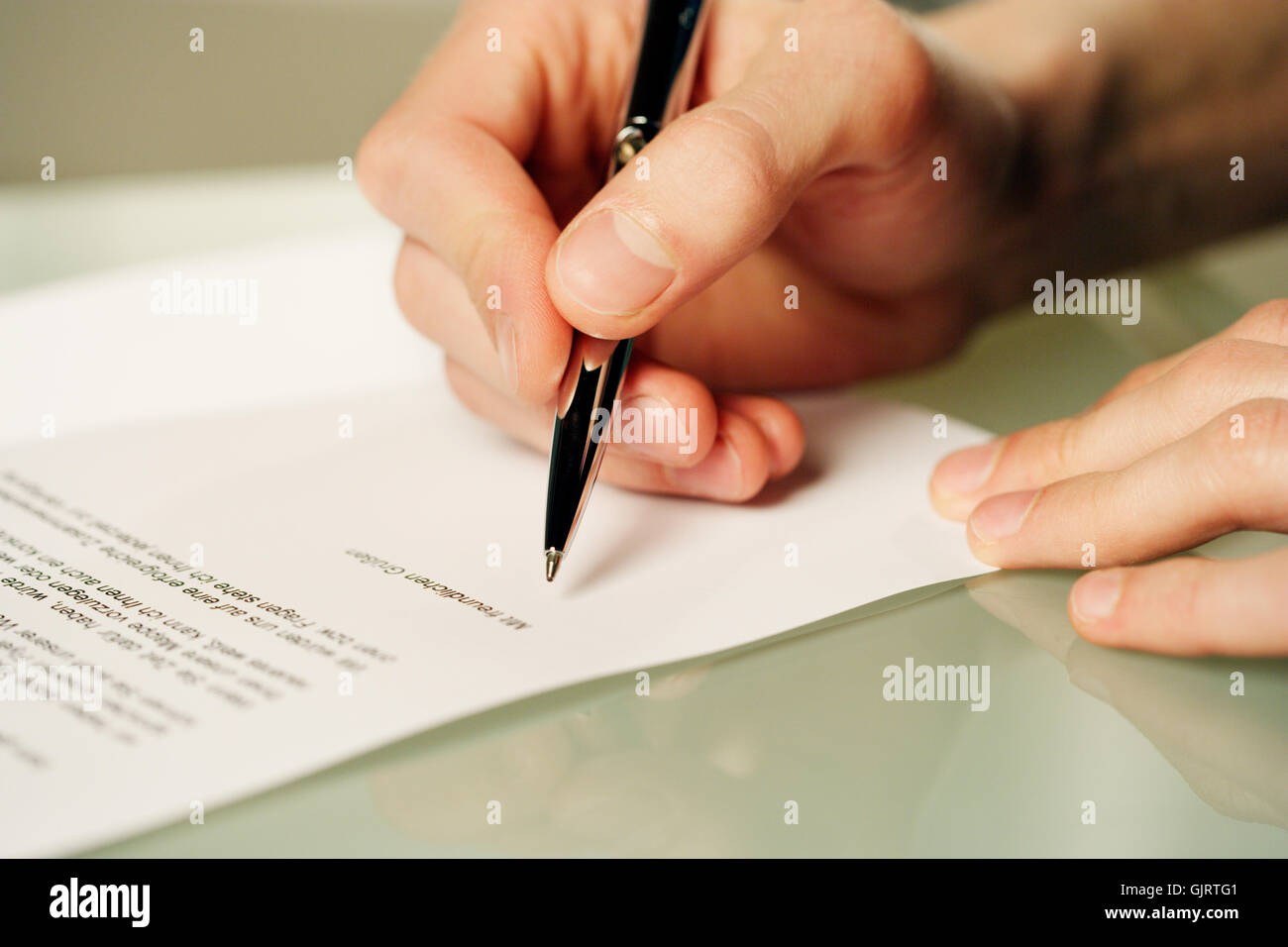 office contract letter Stock Photo - Alamy