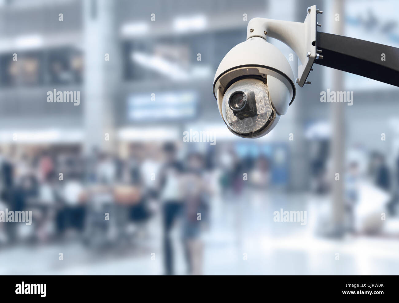closeup image of CCTV security camera and blurred background Stock ...