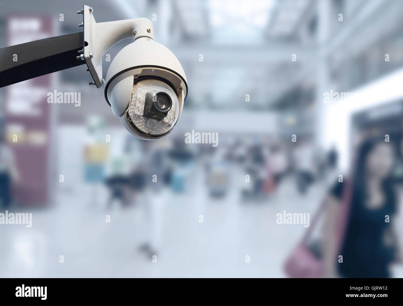 closeup image of CCTV security camera and blurred background Stock ...