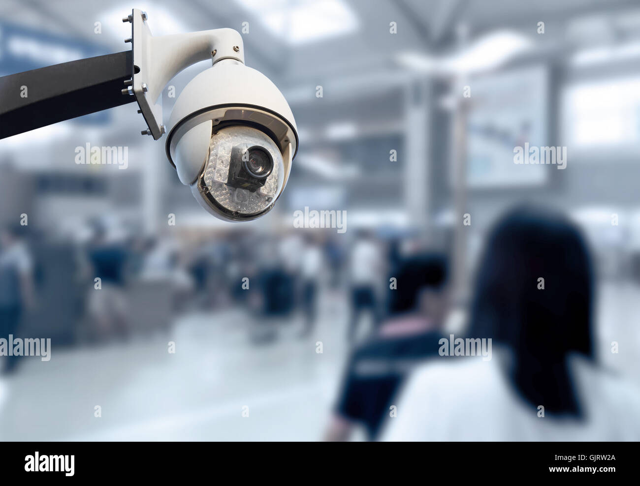 closeup image of CCTV security camera and blurred background Stock ...