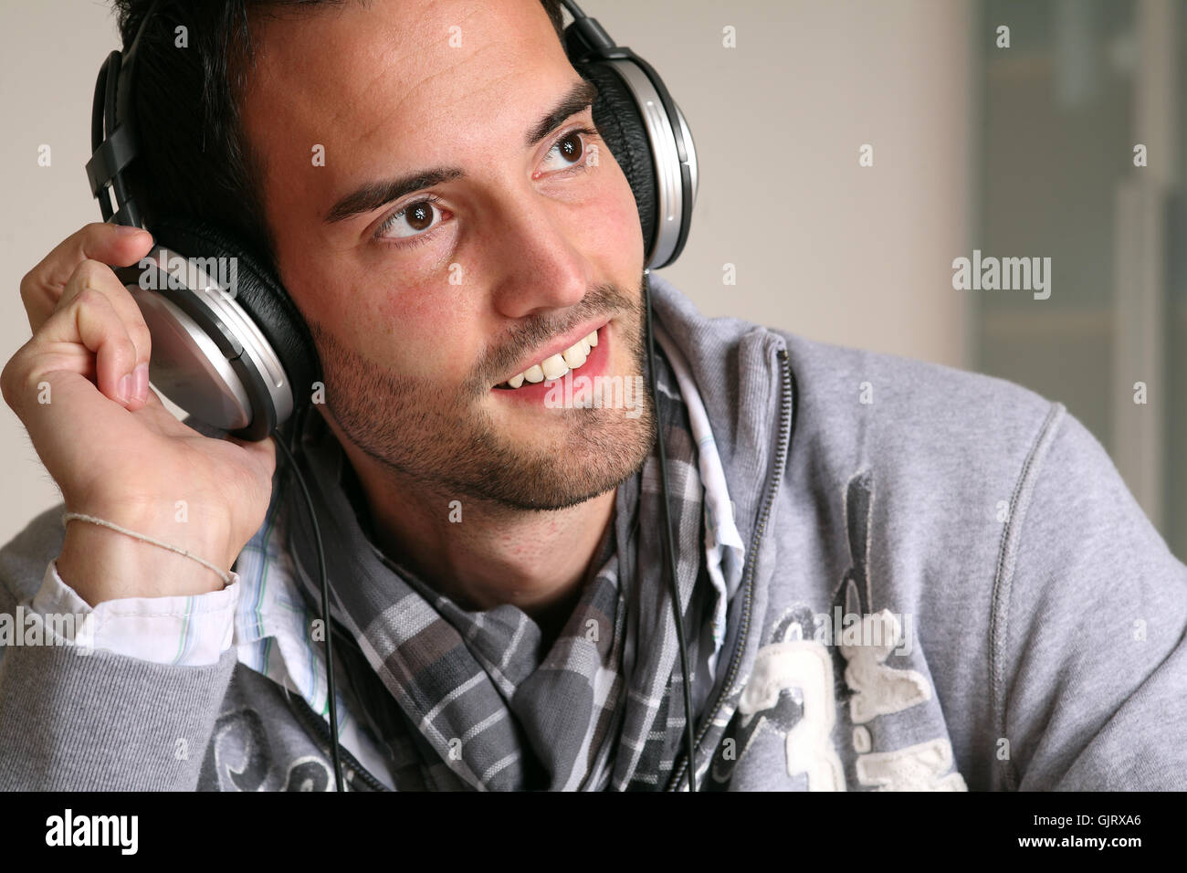man with headphones Stock Photo - Alamy