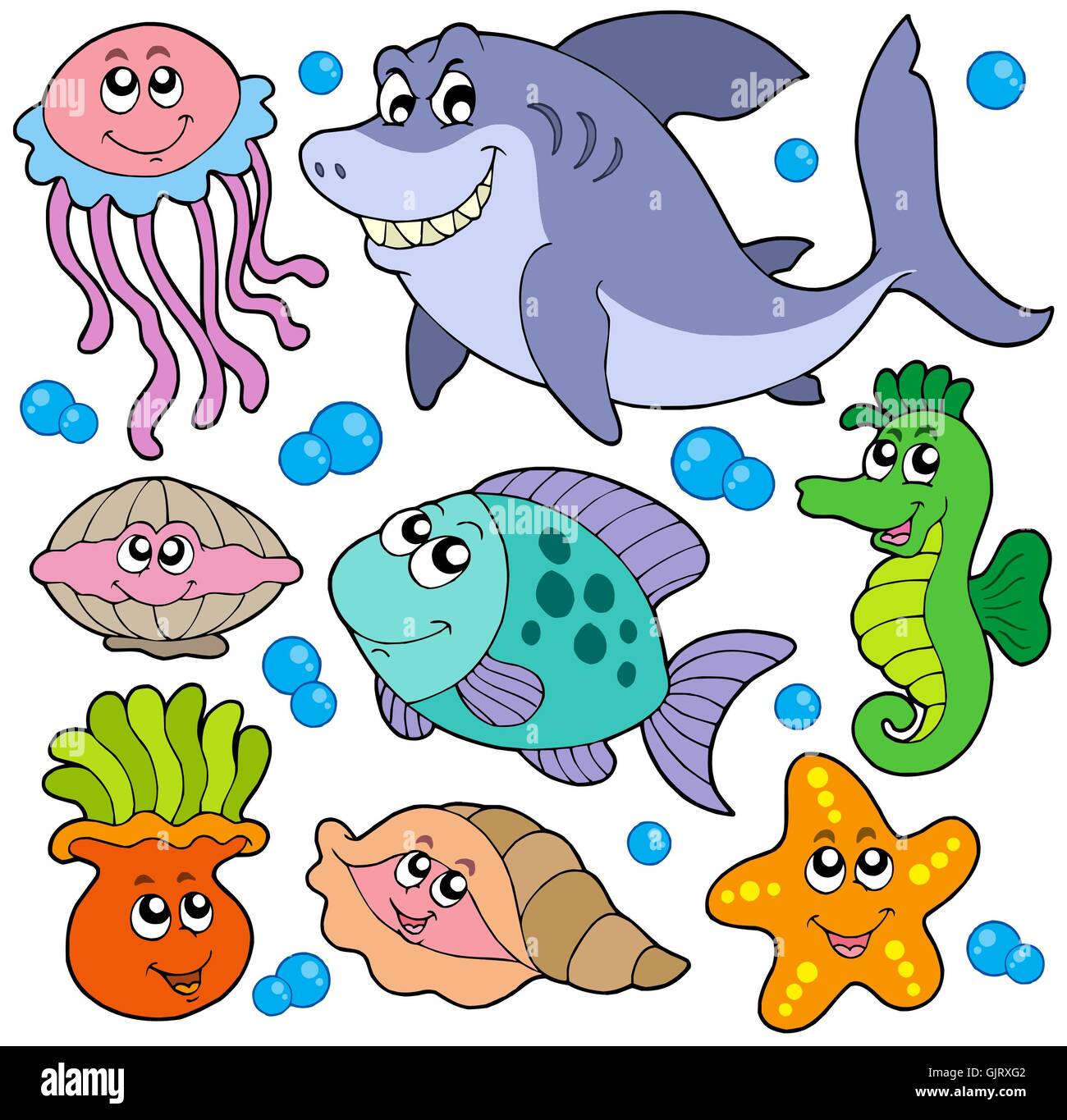 Cute Seashell Cartoon Design Stock Photos & Cute Seashell Cartoon ...