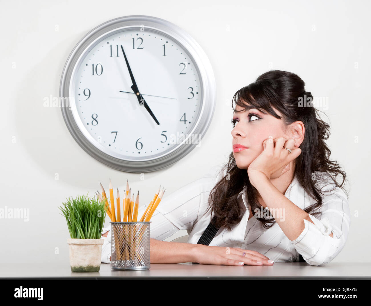 woman desk job Stock Photo - Alamy