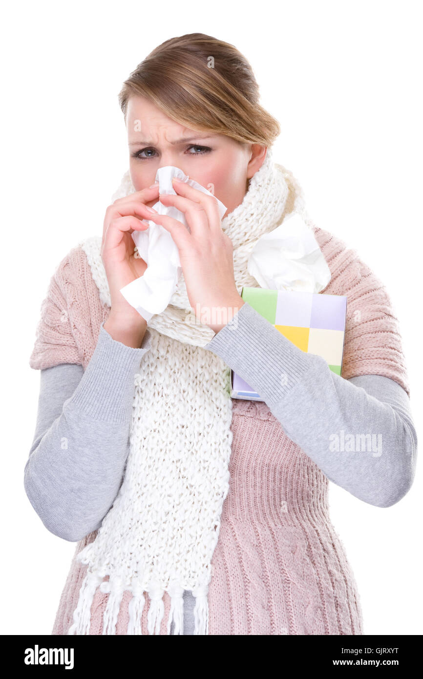 woman cold catarrh Stock Photo - Alamy