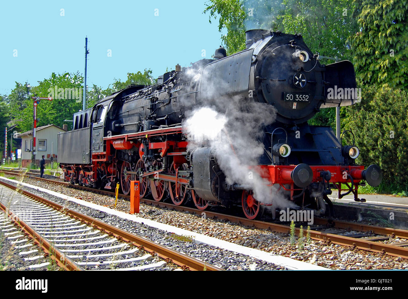 station railway locomotive Stock Photo - Alamy