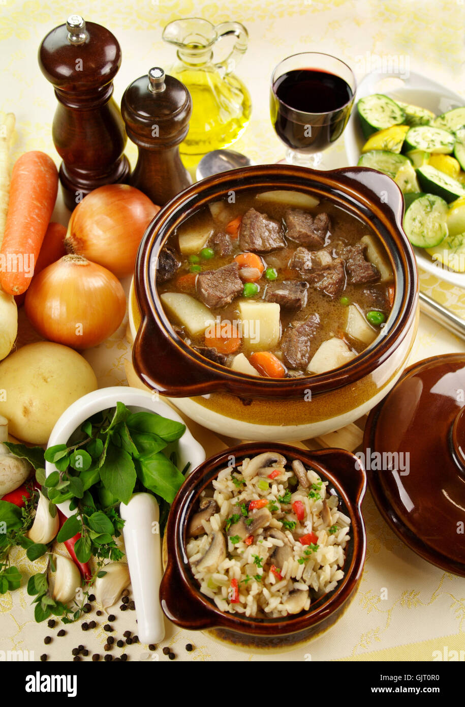 vegetables stew herbs Stock Photo - Alamy