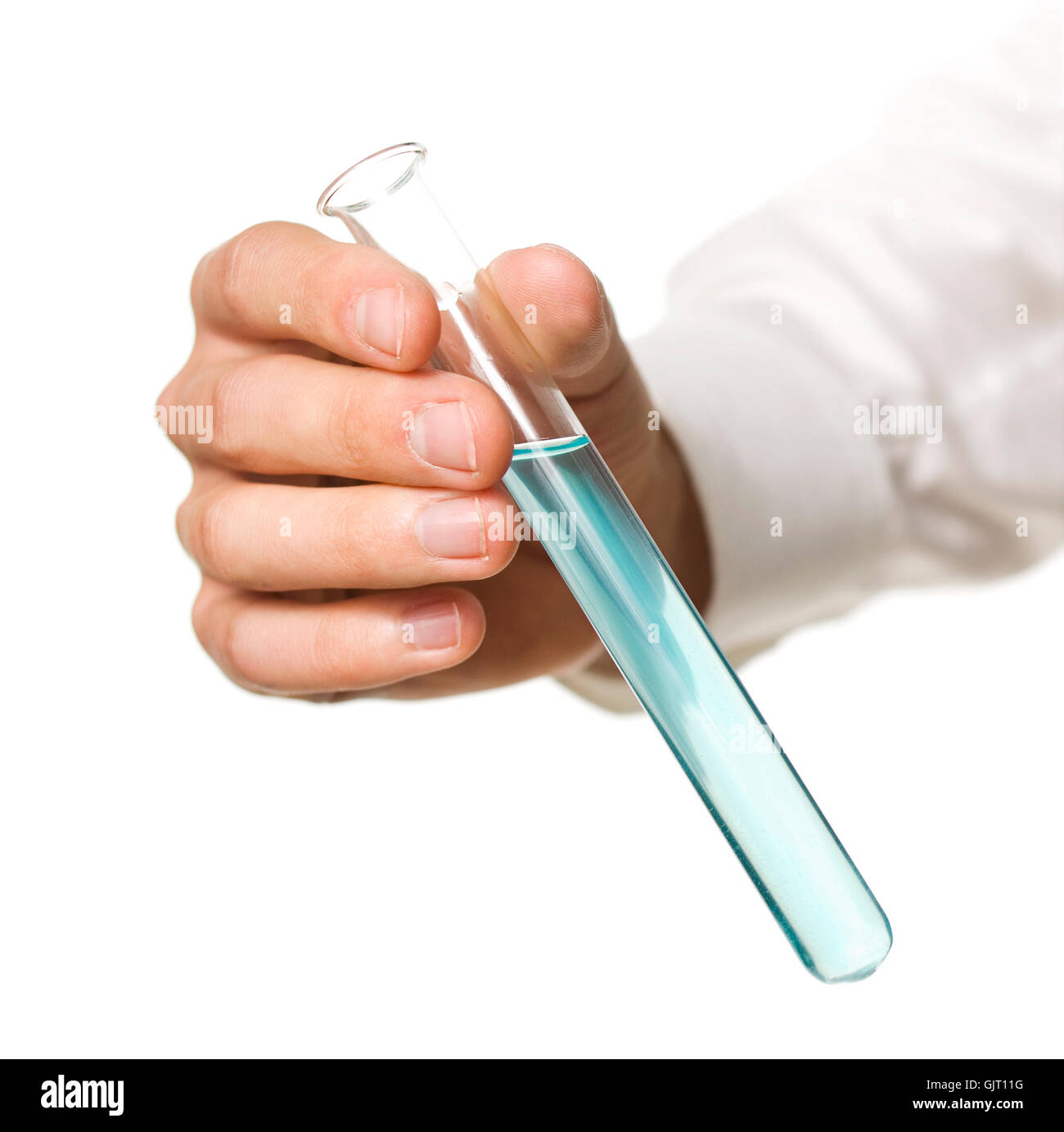 hand with test tube Stock Photo - Alamy