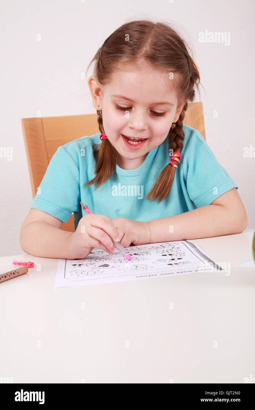 reading homework child Stock Photo - Alamy