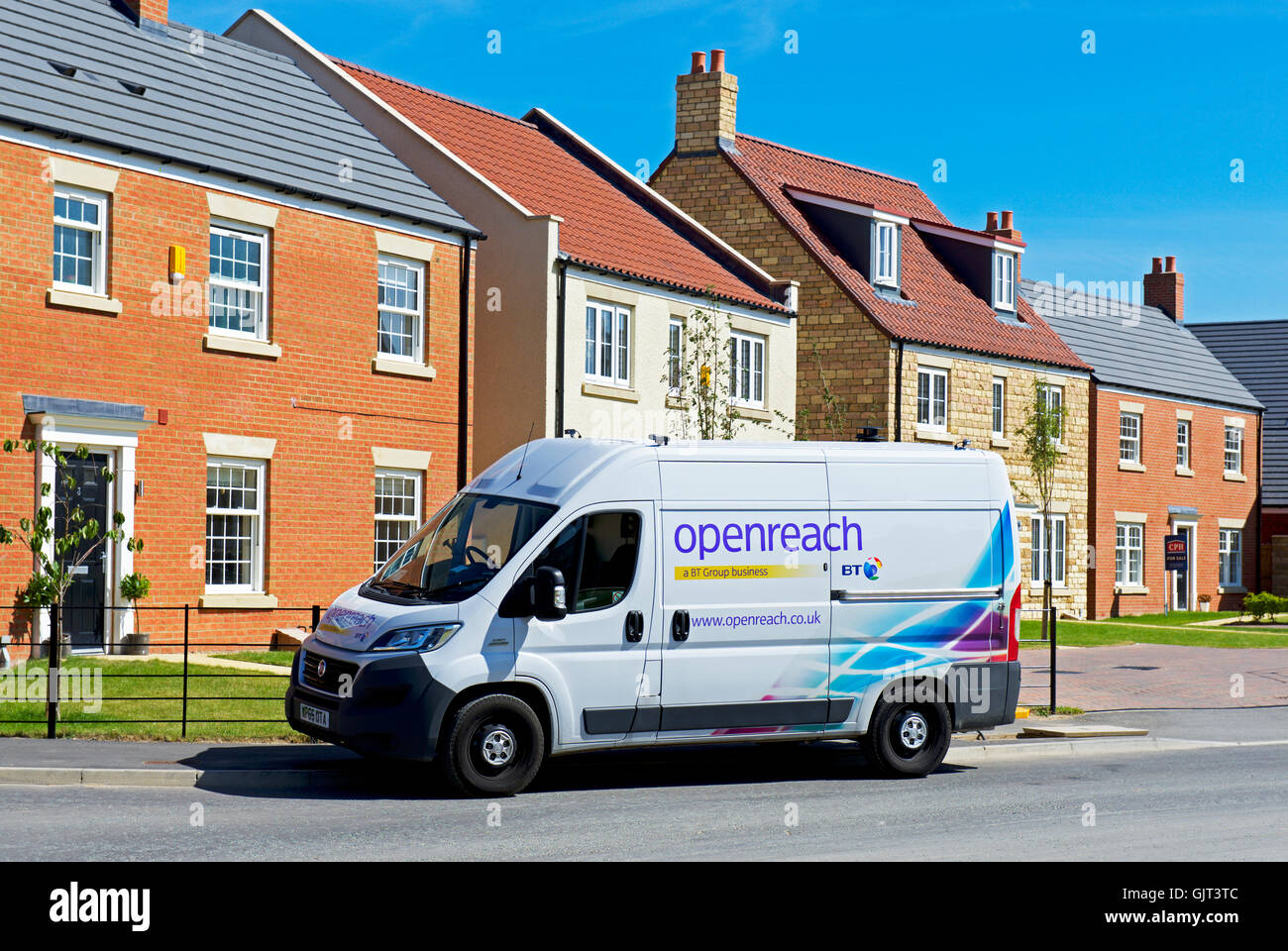BT Openreach van parked outside house in new housing estate - High Mill ...