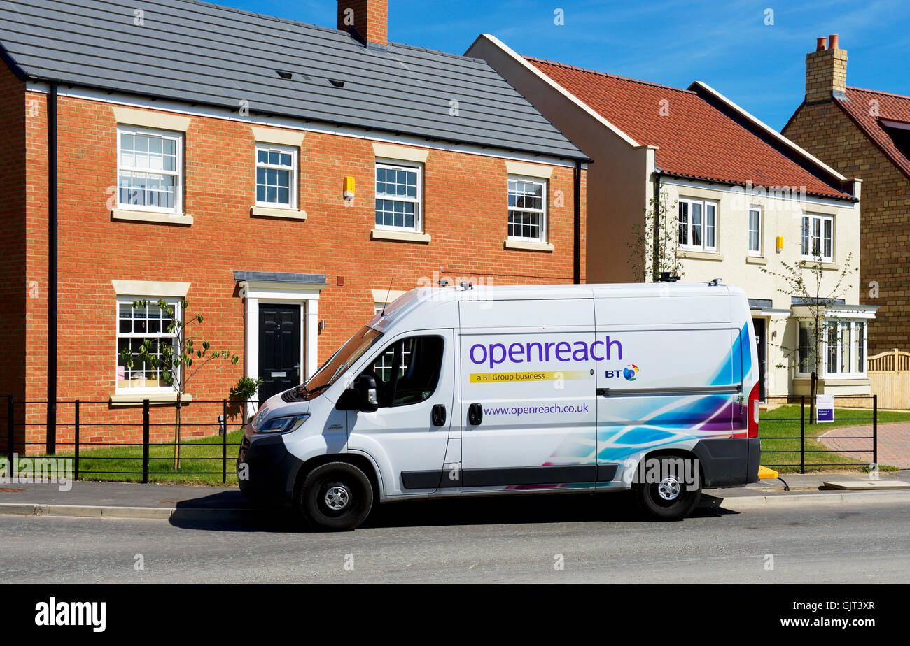 BT Openreach van parked outside house in new housing estate - High Mill ...