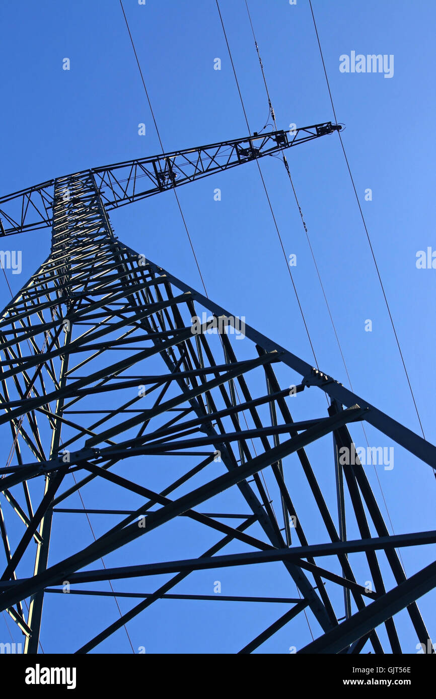 power pole with blue sky Stock Photo - Alamy