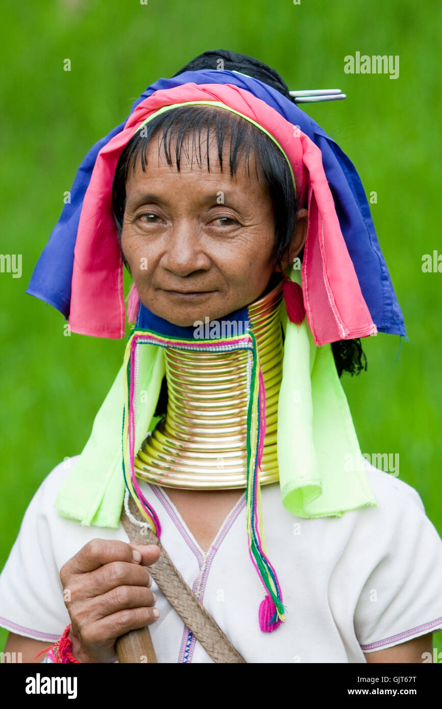 portrait of long neck woman Stock Photo - Alamy