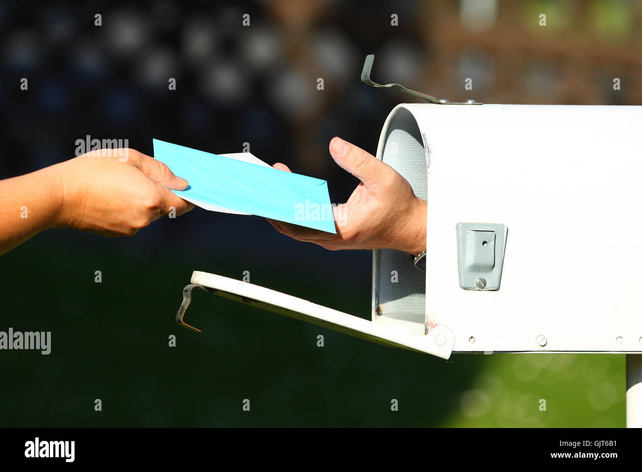 hand hands mailbox Stock Photo - Alamy