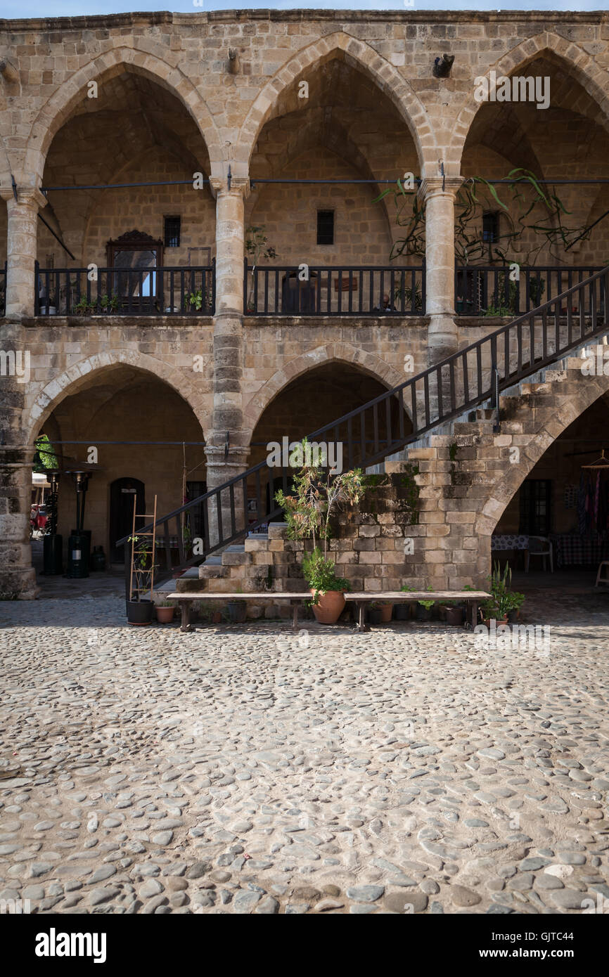 Archways inside an old market square in Cyprus Stock Photo - Alamy