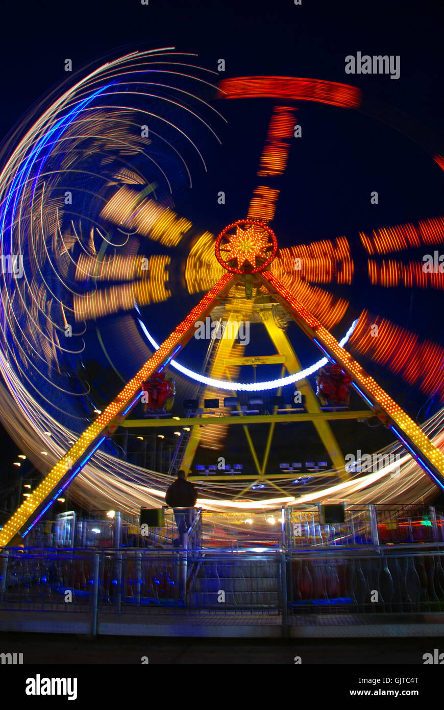 entertainment wheel night Stock Photo - Alamy