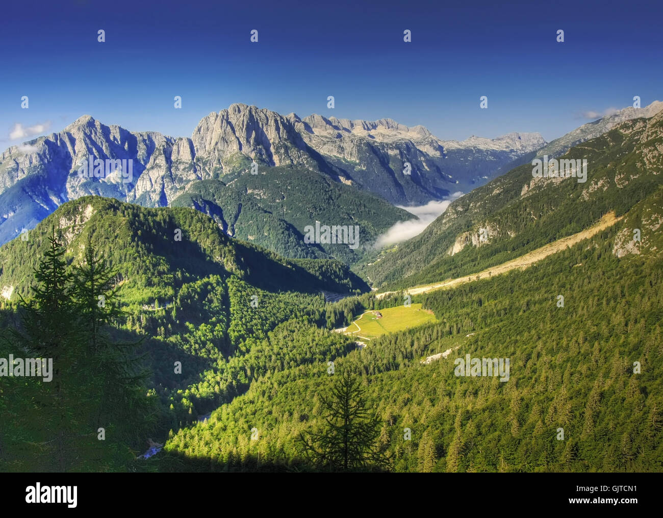 mountains alps valley Stock Photo - Alamy